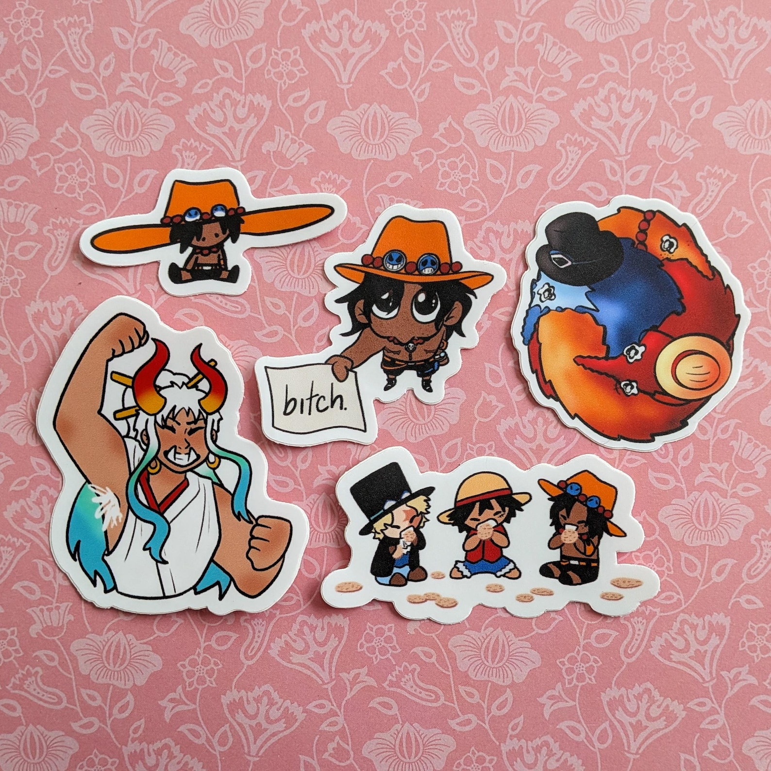 One Piece Stickers, Ace Yamato Luffy Sabo ASL - Etsy