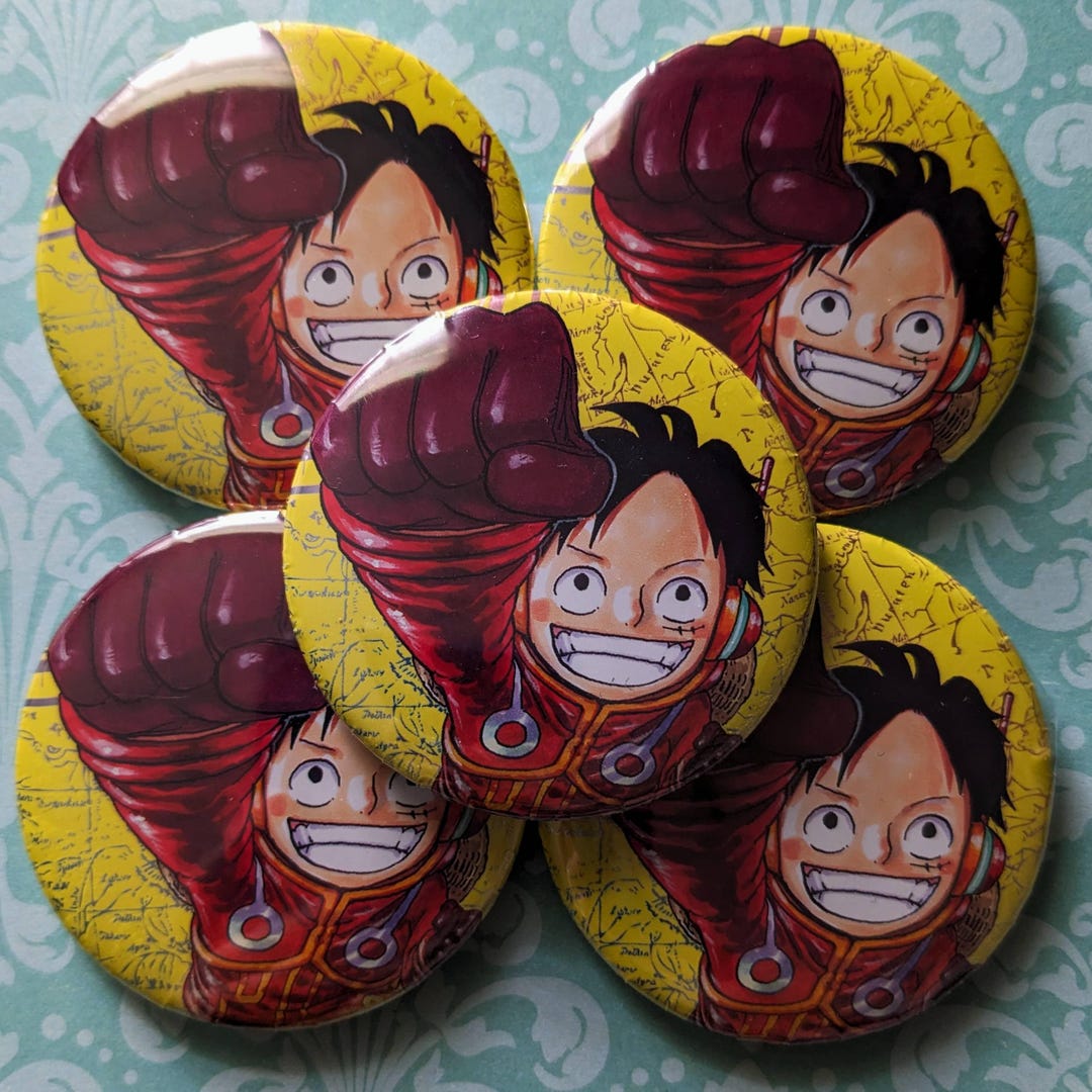 One Piece Luffy Button Pin, 2 Inch Diameter - Etsy
