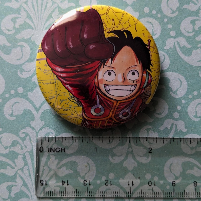 One Piece Luffy Button Pin, 2 Inch Diameter - Etsy