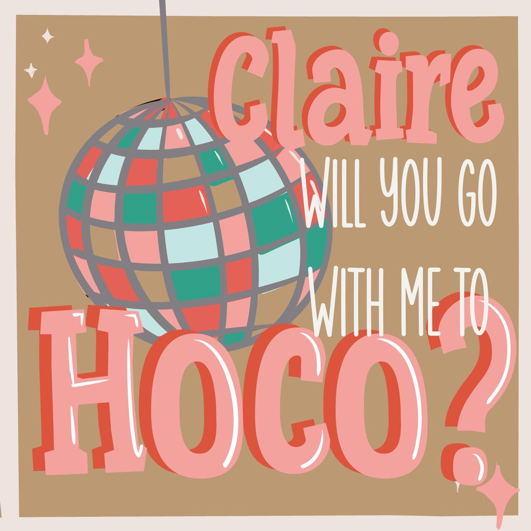 Handpainted Disco Ball HOCO Banner: Personalized Homecoming Invite - Etsy