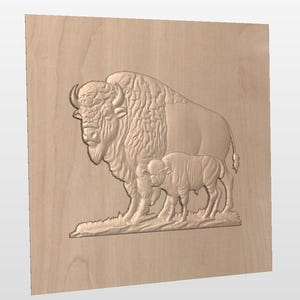 Bison 2D STL File for CNC - Etsy