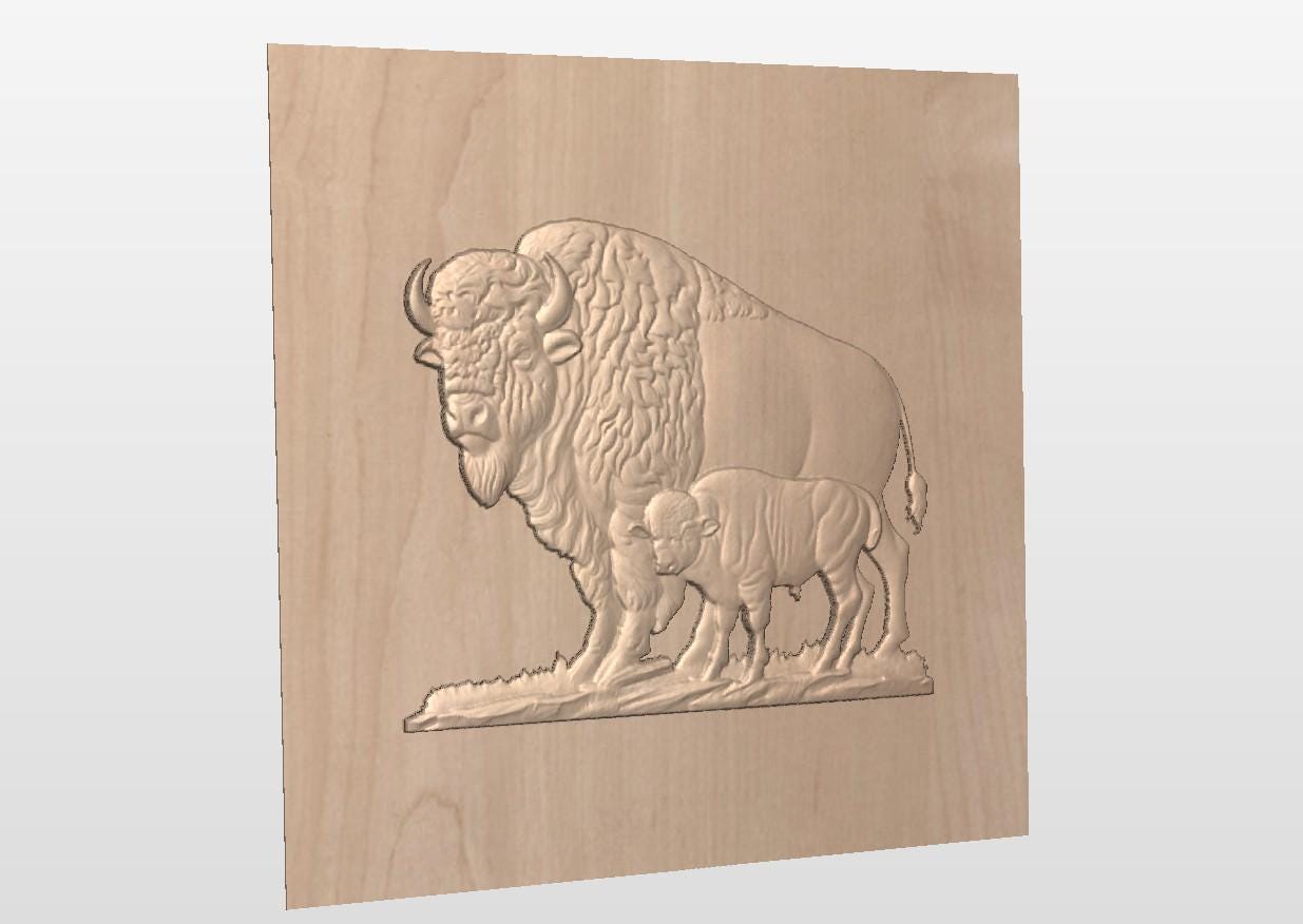Bison 2D STL File for CNC - Etsy