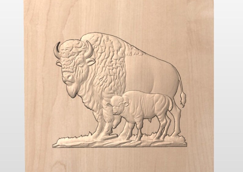 Bison 2D STL File for CNC - Etsy