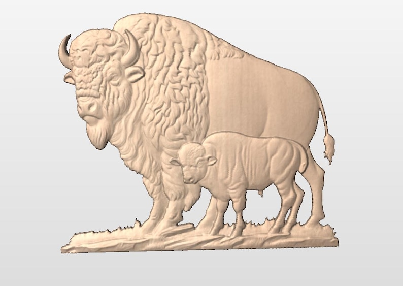 Bison 2D STL File for CNC - Etsy