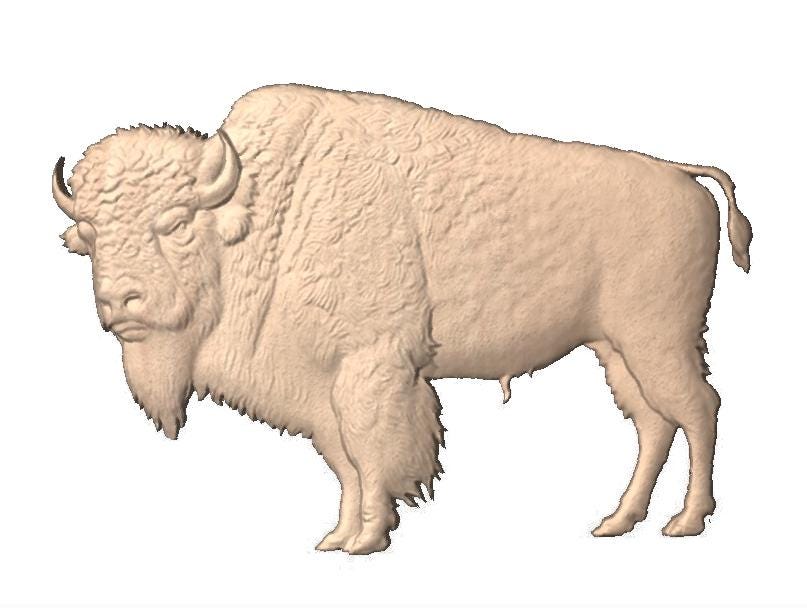 Bison STL File for CNC - Etsy