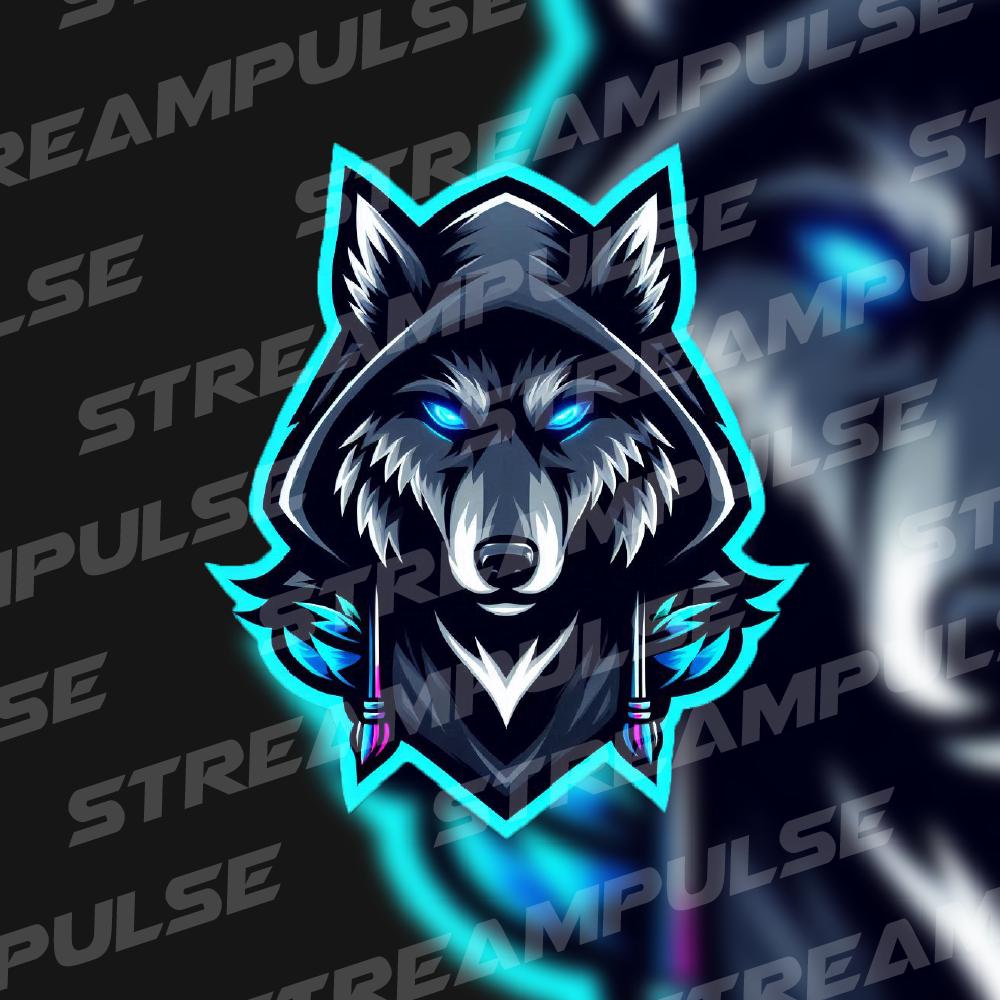 Custom Night Wolf Logo for Twitch, Youtube, Kick | Gamer Logo, Vtuber ...