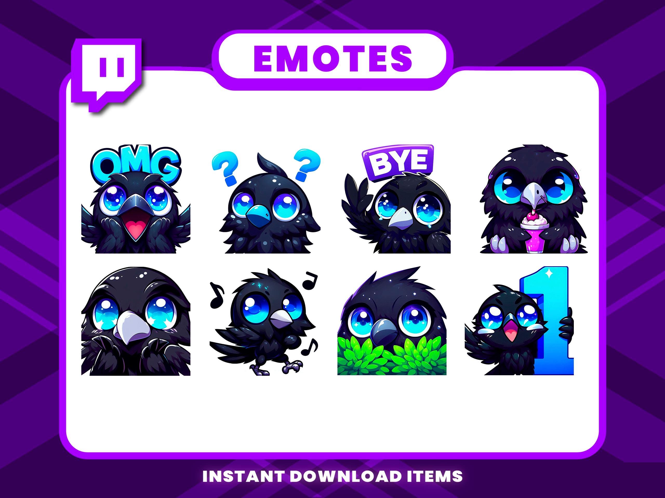 24 Black Raven Animated Emotes, Twitch Emotes, Raven GIF Emotes for ...