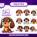 White Dog Twitch Emotes - 11 Chibi Dogs - 2 Eye Colors | Streamer ...