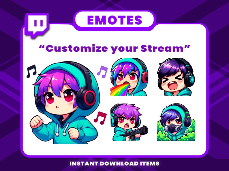 24 Gamer Boy Emote Pack, High-resolution Twitch Emotes, Discord Emotes ...