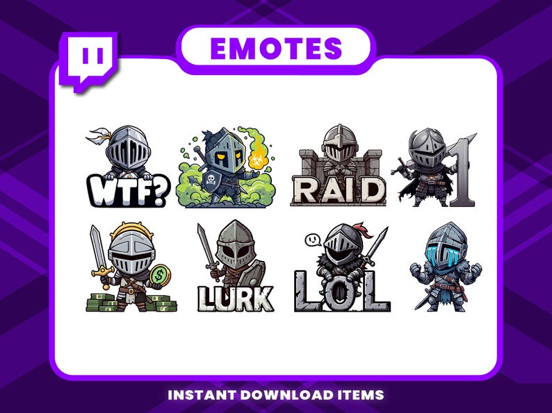 24 Medieval Warrior Animated Emote Pack, GIF Twitch Emotes, Animated ...