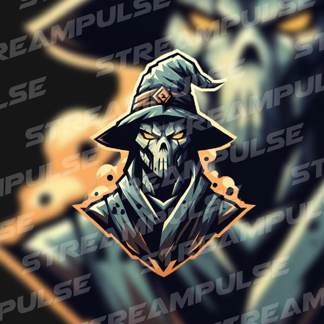 Custom Necromancer Logo for Twitch, Youtube, Kick | Gamer Logo, Vtuber ...