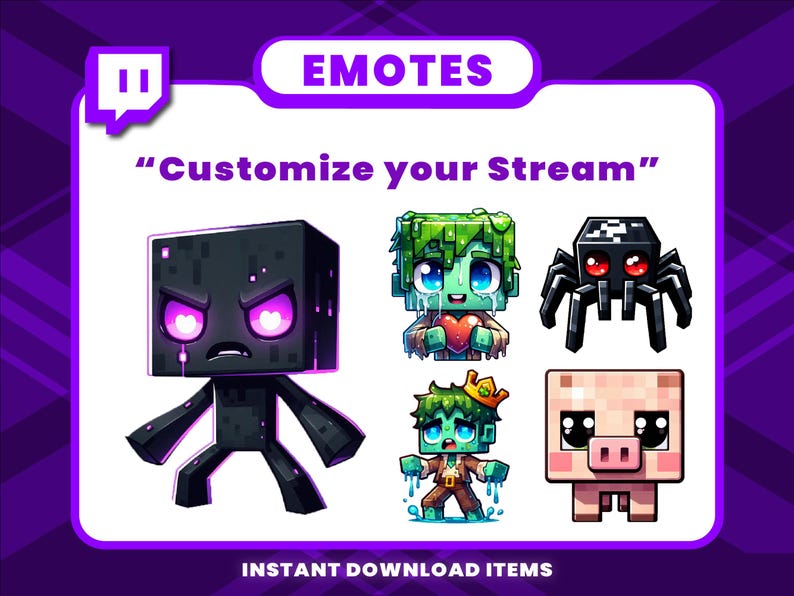 24 Pixel Block Monsters Emote Pack, High-resolution Twitch Emotes ...