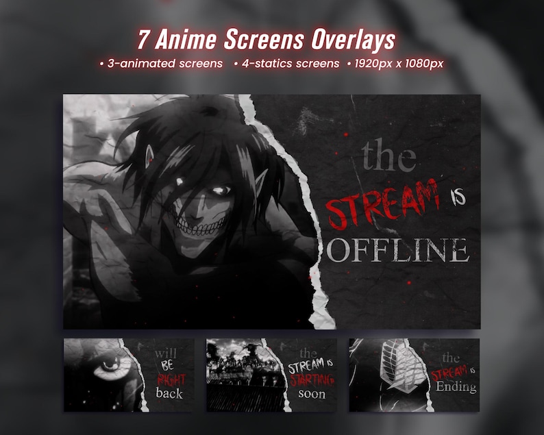 Animated Dark Anime Epic Walls Twitch Screens, Fantasy Stream Overlays ...
