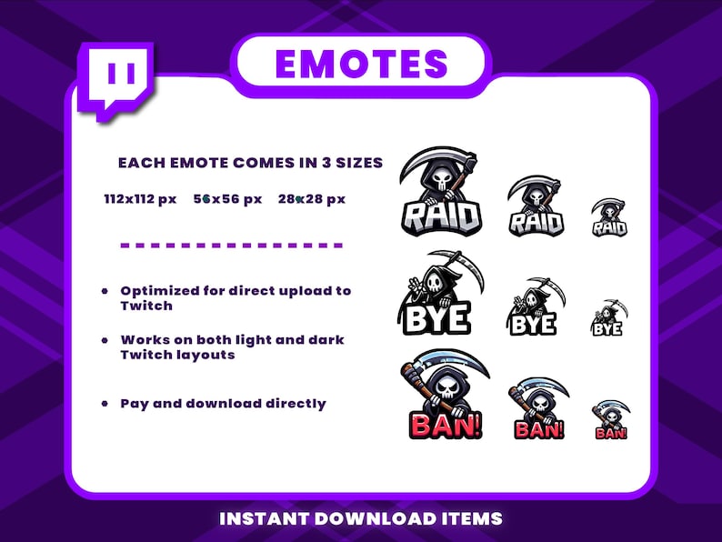 24 Reaper Emote Pack, High-resolution Twitch Emotes, Discord Emotes ...