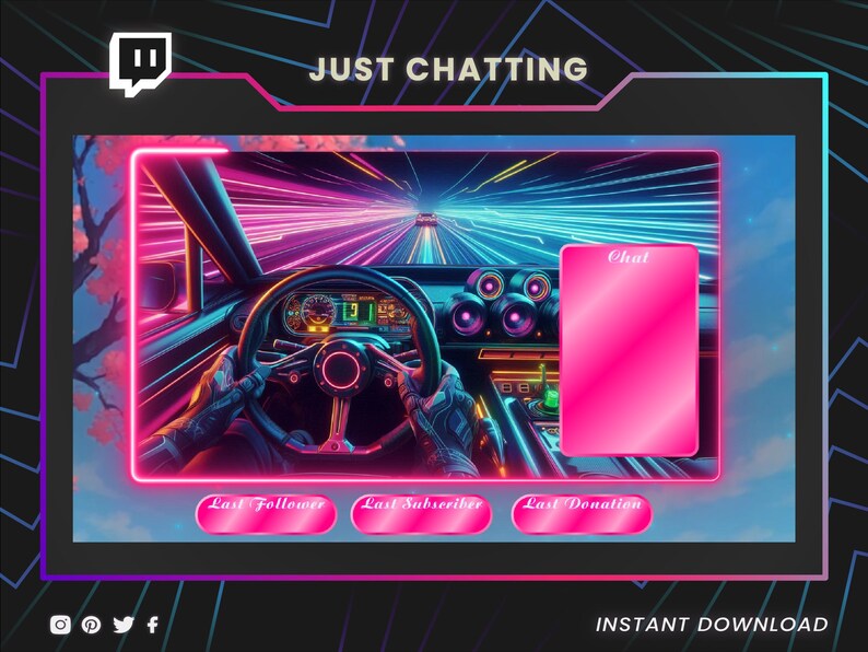 Twitch Stream Pack, Sakura Animated Overlays, Screens & Panels | Cute ...