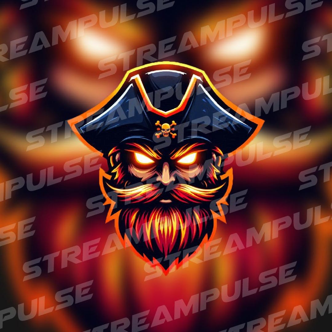 Custom Pirate Logo for Twitch, Youtube, Kick | Gamer Logo, Vtuber Logo ...
