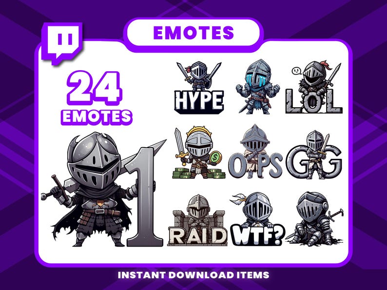 24 Medieval Warrior Animated Emote Pack, GIF Twitch Emotes, Animated ...