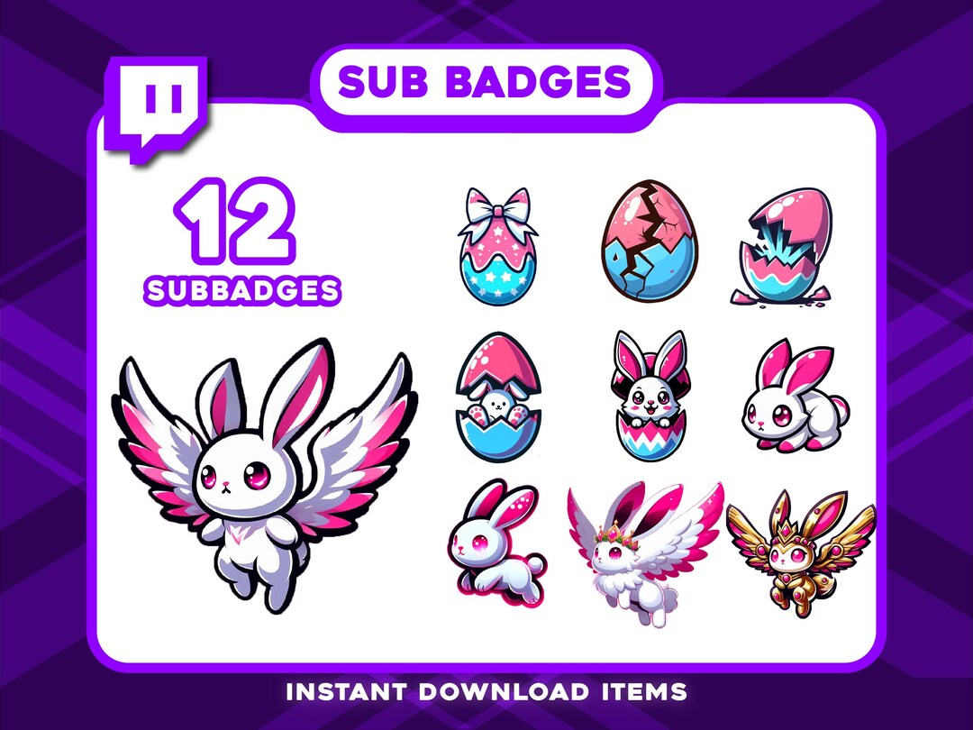 12 Surprise Eggs Sub Badges – Fantasy Twitch Tier Badges, High-res ...