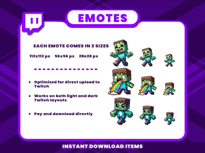 24 Pixel Block Monsters Emote Pack, High-resolution Twitch Emotes ...