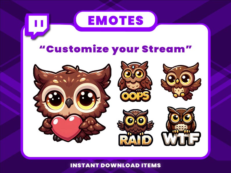 24 Cute Owl Emote Pack, High-resolution Twitch Emotes, Discord Emotes ...