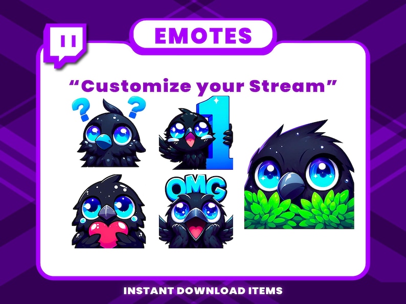 24 Black Raven Animated Emotes, Twitch Emotes, Raven GIF Emotes for ...