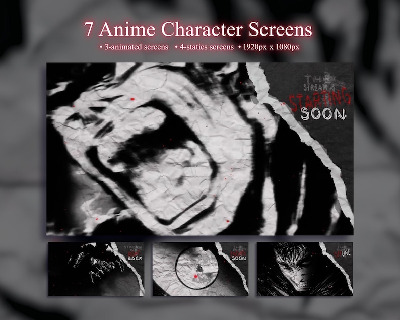 Animated Anime Character Twitch Screens – Epic Fantasy Stream Overlays ...
