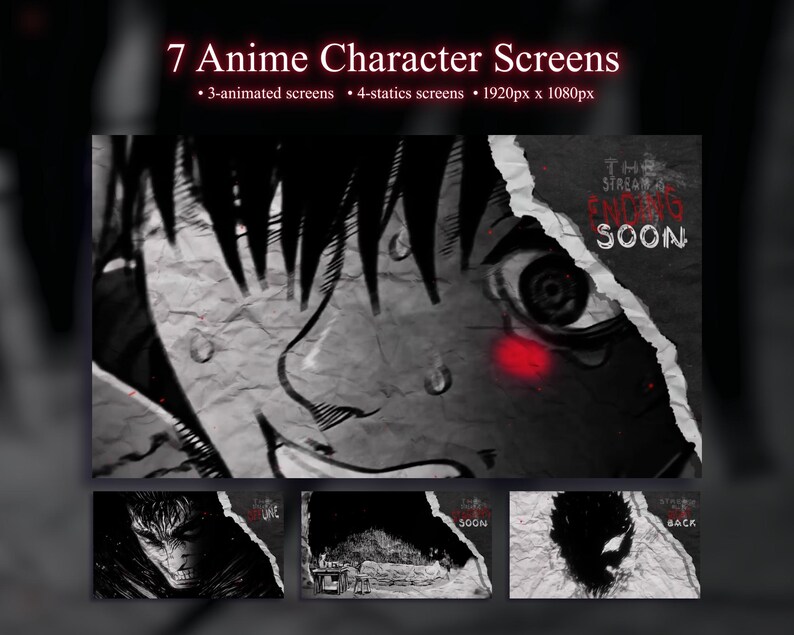 Animated Anime Character Twitch Screens – Epic Fantasy Stream Overlays ...
