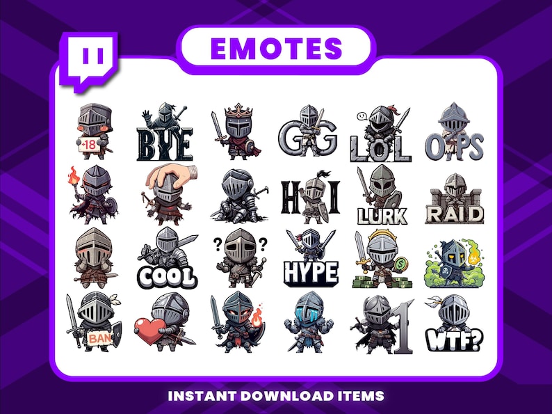 24 Medieval Warrior Emote Pack, High-resolution Twitch Emotes, Discord ...