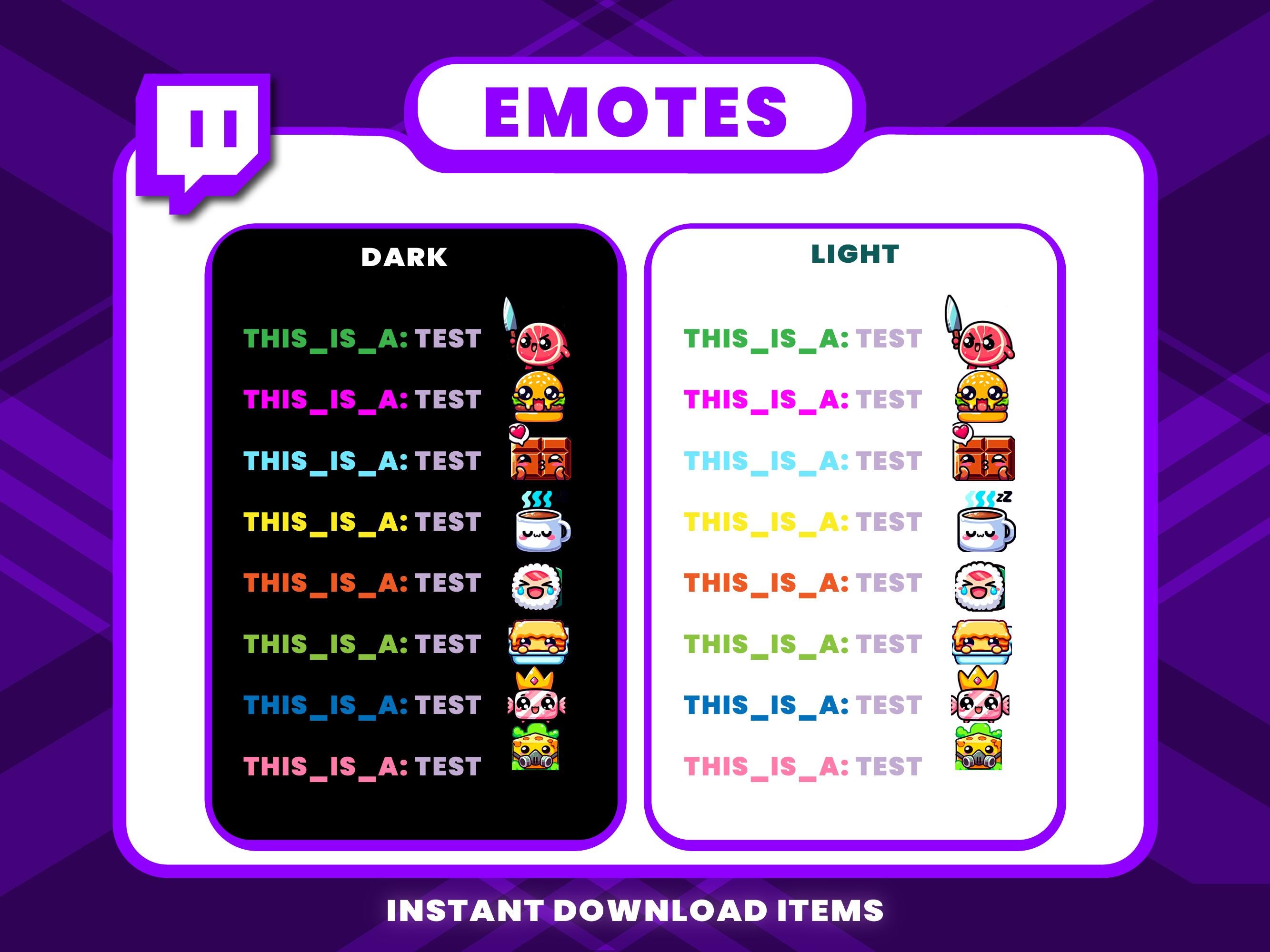 24 Cute Food Animated Emote Pack, High-Resolution Twitch Emotes ...