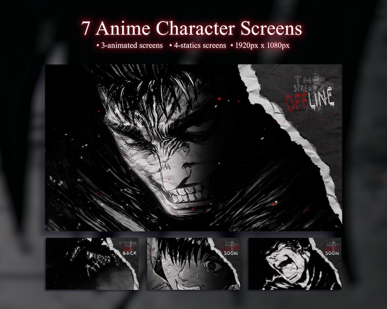 Animated Anime Character Twitch Screens – Epic Fantasy Stream Overlays ...