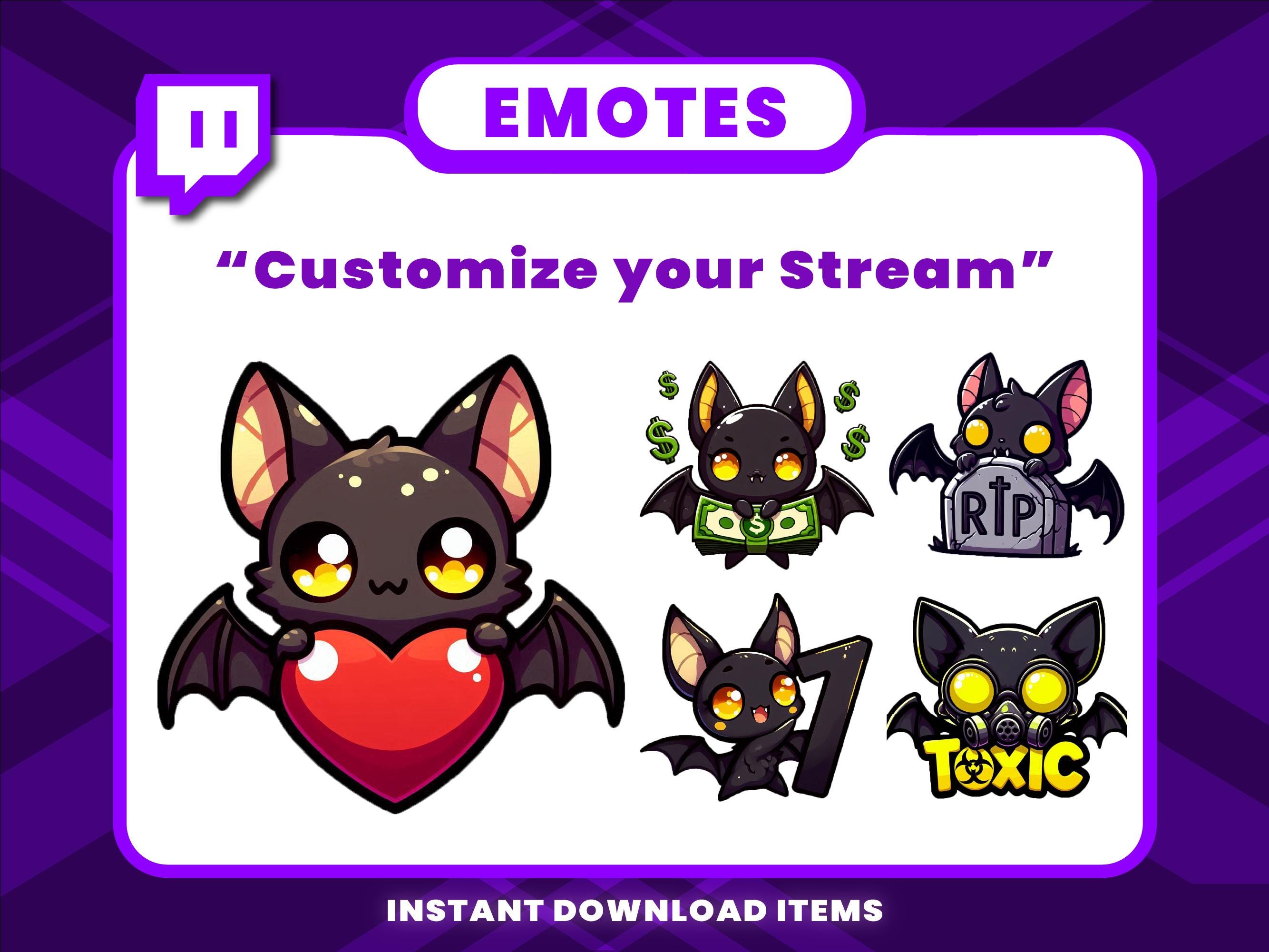 24 Adorable Bat Emote Pack, High-resolution Twitch Emotes, Discord ...