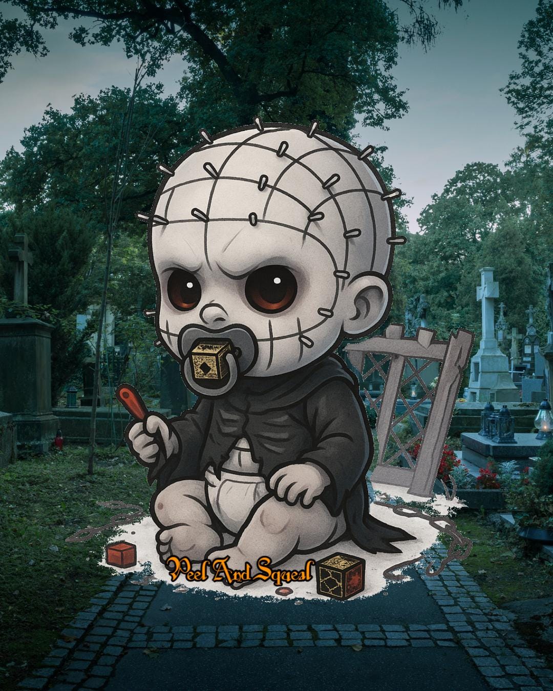 Baby Pinhead Sticker – Creepy Horror, Hellraiser Fan Gift - Etsy