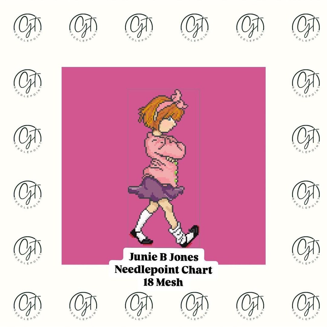 Junie B Jones Needlepoint Chart 18 Mesh | Instant Digital Download - Etsy