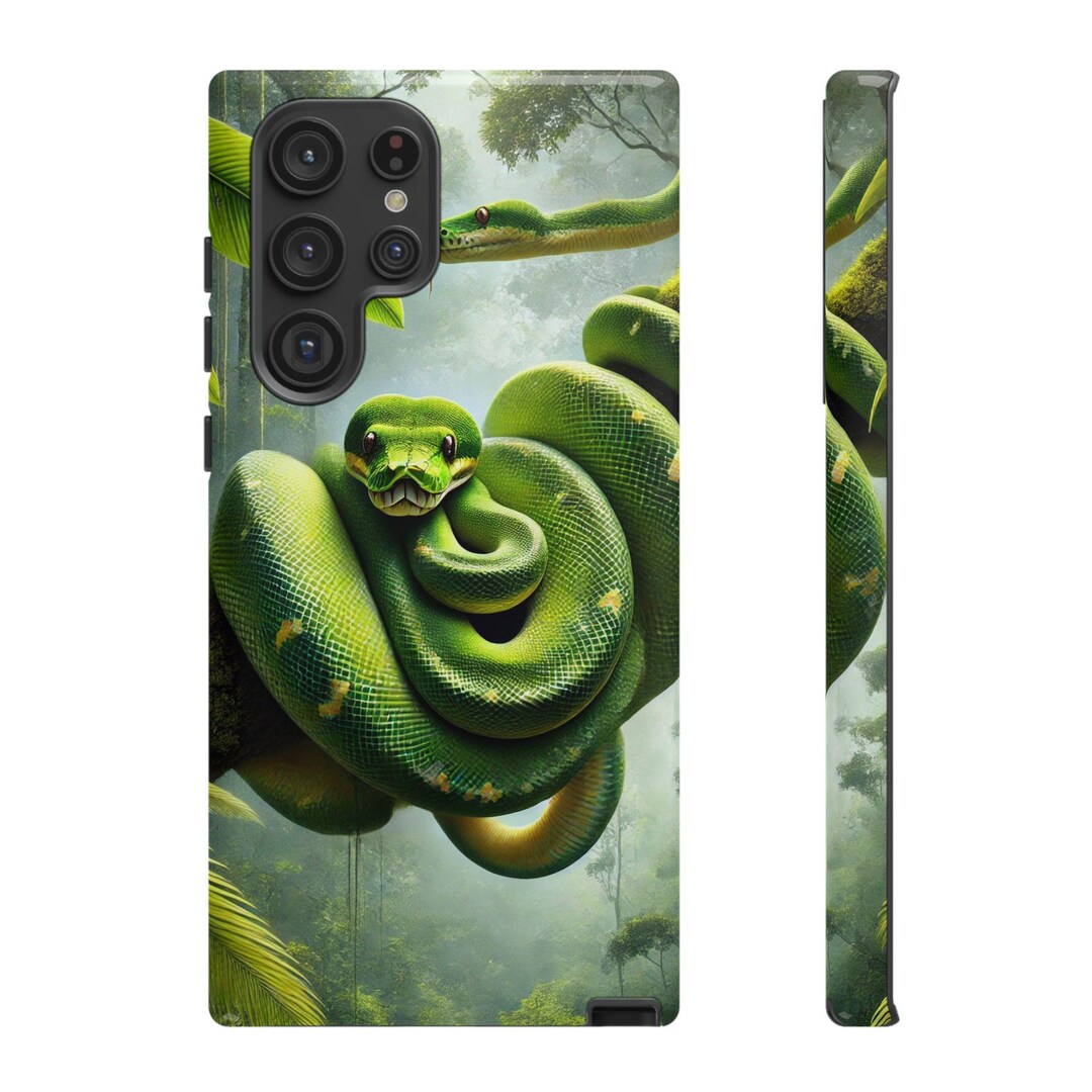 Tough Cases: Green Tree Python Jungle Snake Phone Case, Animal Lover ...