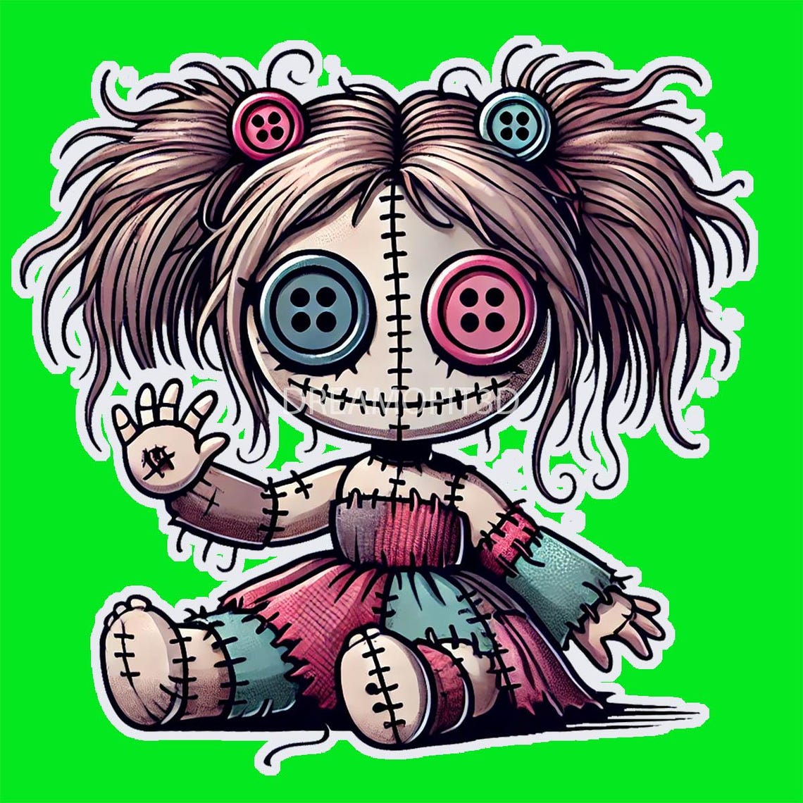 Horror Sticker | Cute Stitched Doll | Digital Download | Print Then Cut ...