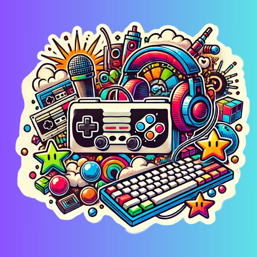 Retro Gaming Sticker | Digital Download | SVG & PNG Format - Etsy