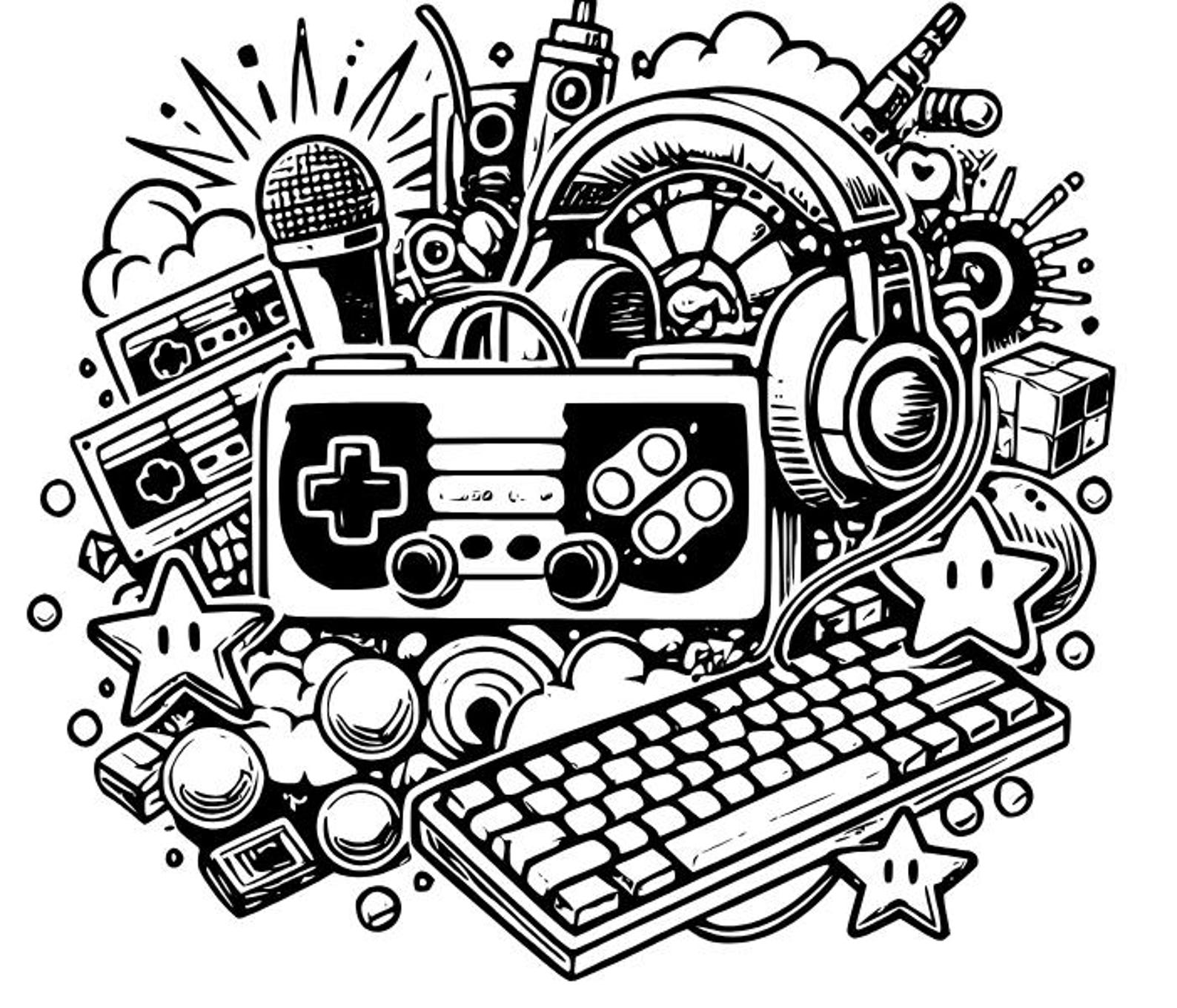 Retro Gaming Sticker | Digital Download | SVG & PNG Format - Etsy