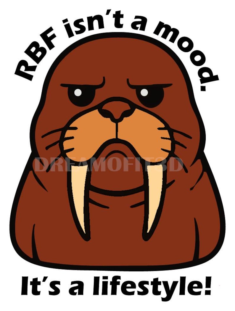 Grumpy Walrus RBF Sticker | Funny Digital Sticker PNG & SVG Bundle ...