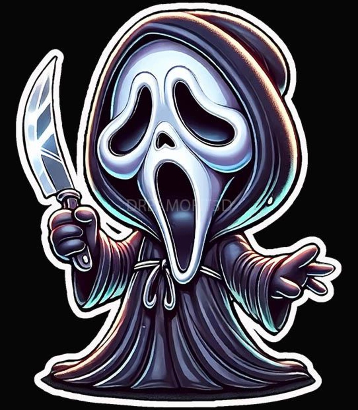 Horror Sticker | Ghost Face | Slasher Film | Cute Iconic Film Sticker ...