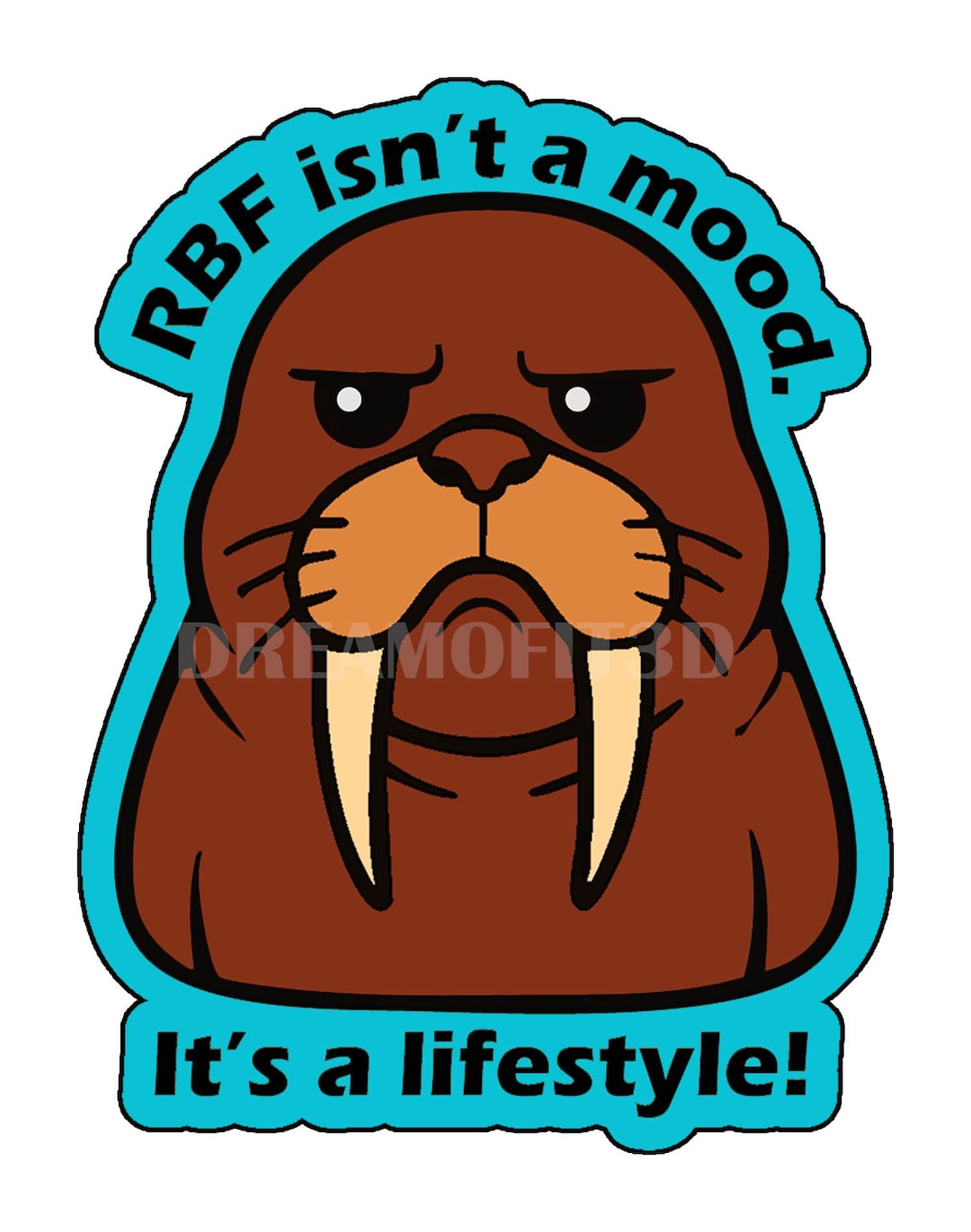 Grumpy Walrus RBF Sticker | Funny Digital Sticker PNG & SVG Bundle ...