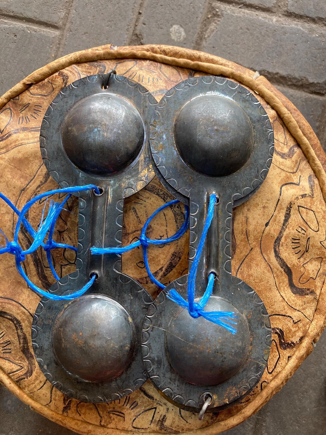 2 Pair of Moroccan Gnawa Instrument Handmade Iron Castanets "qarqaba ...