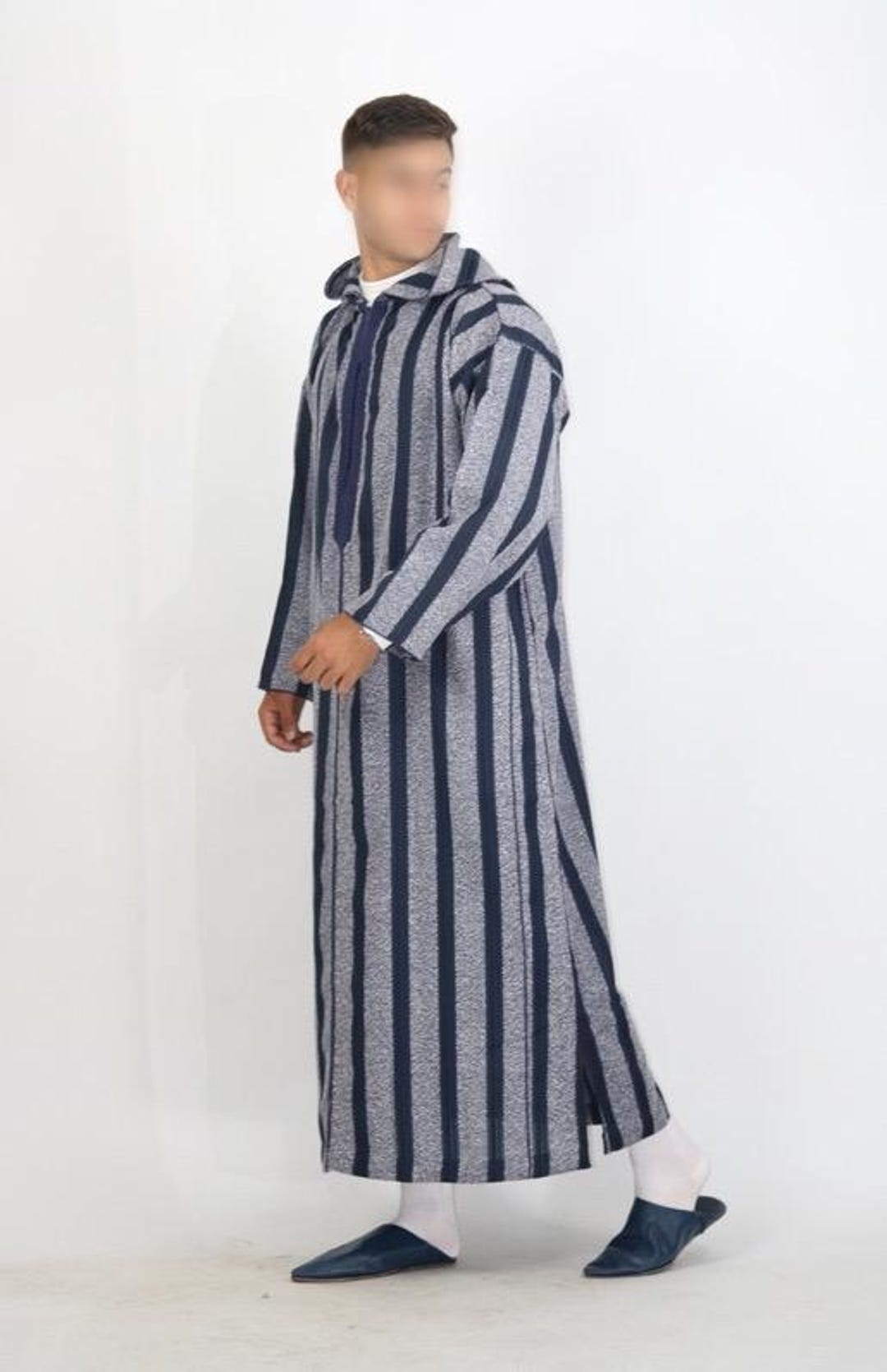 Beautiful Morrocan Blue and White Jellaba Moroccan Handmade Djellaba ...
