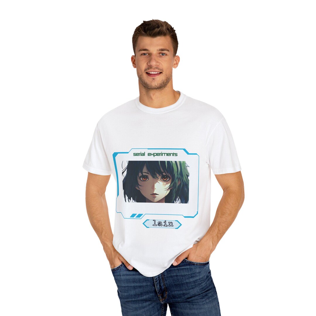 Serial Experiments Lain Cyberpunk T-shirt | Amber Eyes Anime Tee for ...