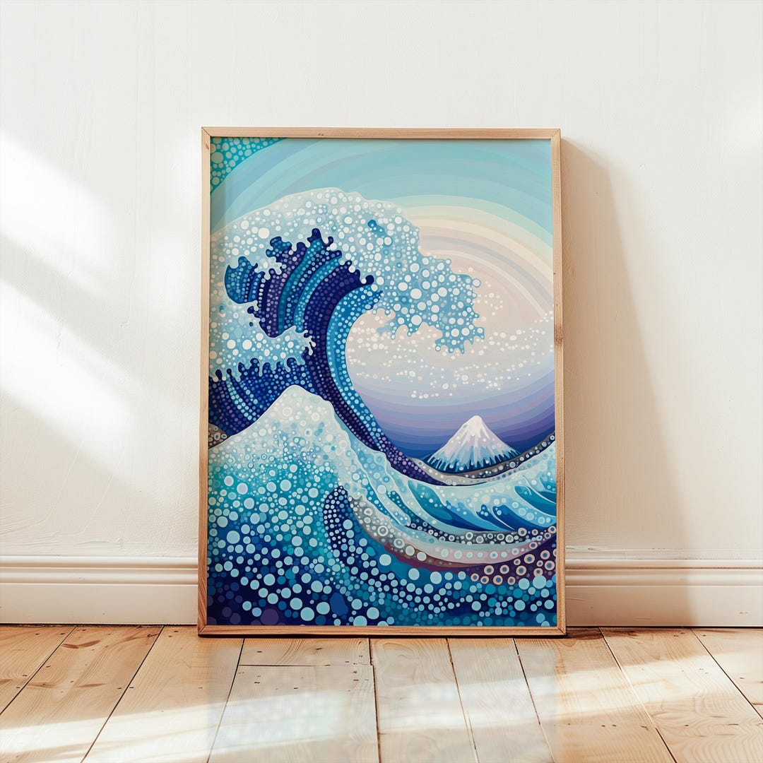 Yayoi Kusama Great Wave Print - Hokusai Japanese Decor - Famous Artists ...