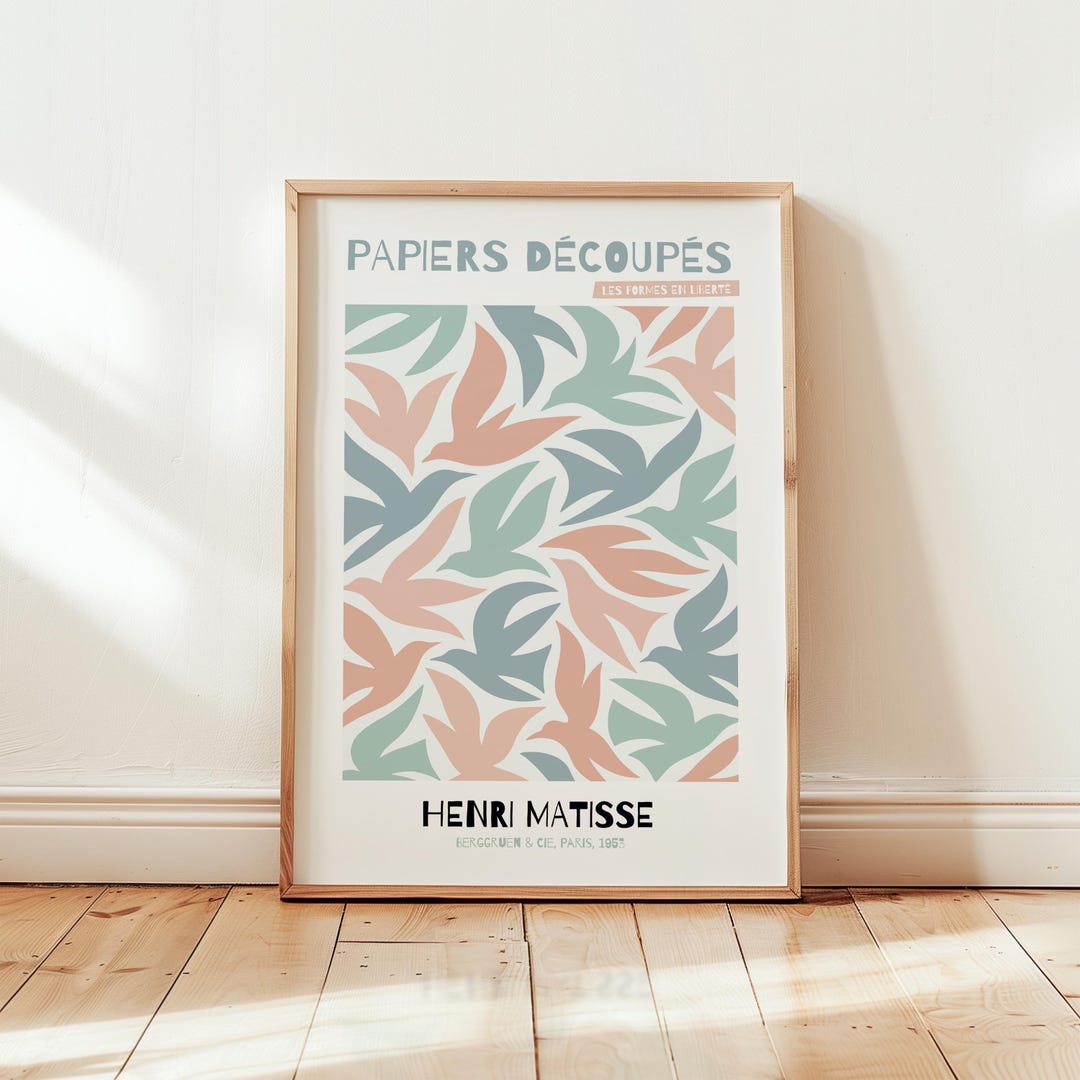 Henri Matisse Abstract Bird Poster: Pastel Wall Decor, Pink and Blue ...