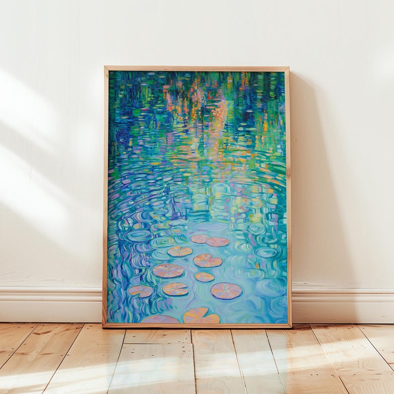 Claude Monet Abstract Water Poster: Lily Pad Prints, Impressionist ...