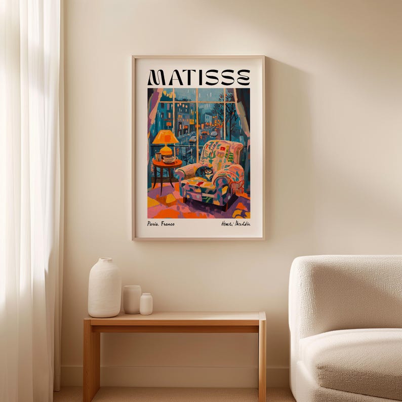 Henri Matisse Cat Print: Colorful Abstract Art, City Night - Etsy