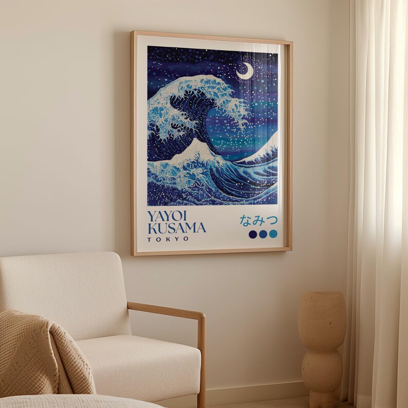 Yayoi Kusama Great Wave Art Print – Japanese Night Sky Poster - Etsy