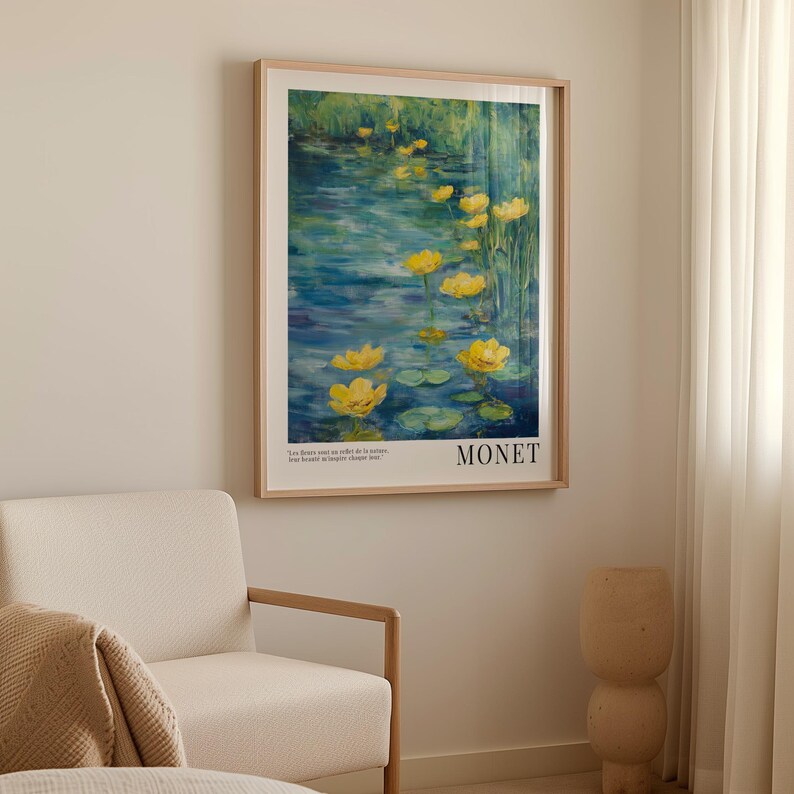 Claude Monet Buttercup Print: Impressionist Water Lily Art - Etsy