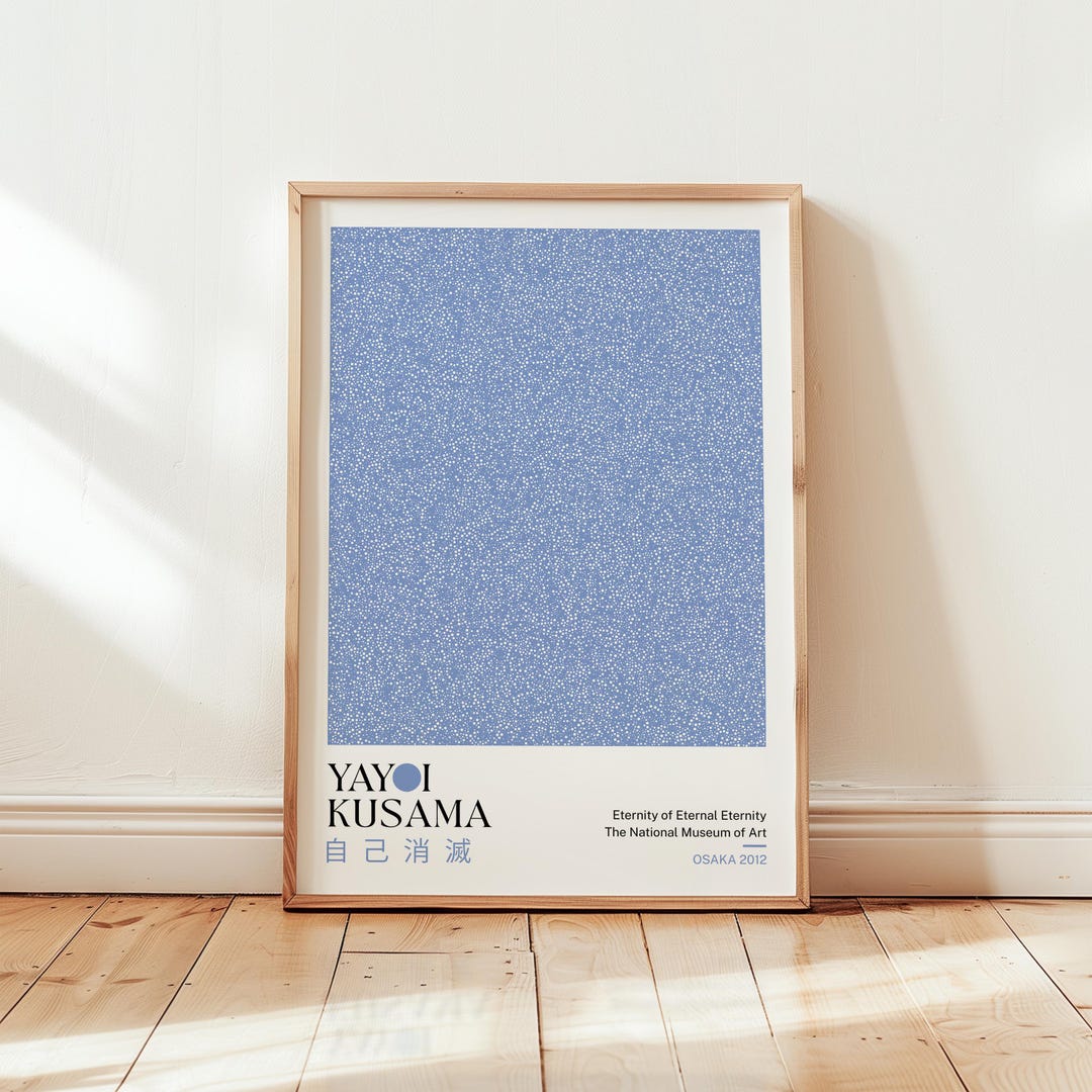 Imprimé pois bleu pastel Yayoi Kusama : affiche japonaise moderne ...